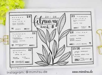 20 February Bujo Ideas With Florals And More