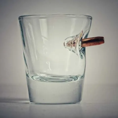 Bulletproof Shot Glass - Handmade Shot Glass Made With Real Bullets