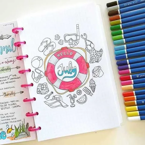18 Creative Bullet Journal Pages For July