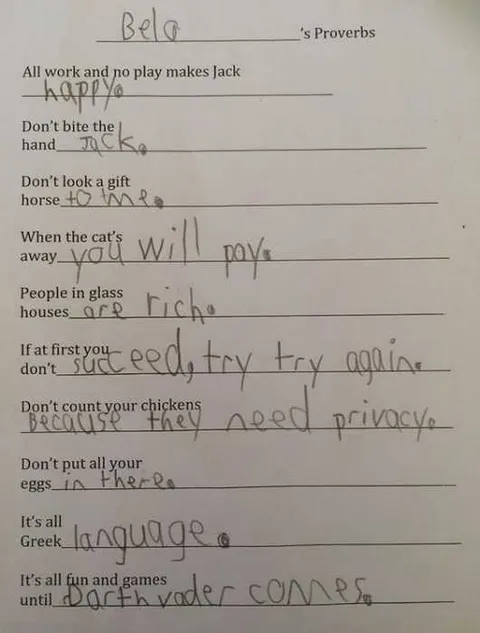 19 Hilarious Kids' Answers
