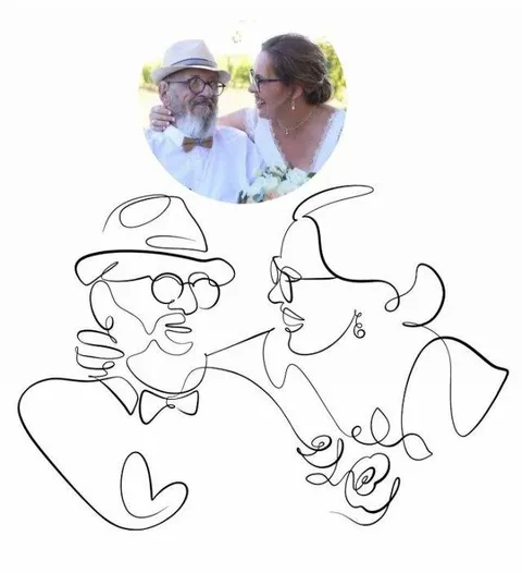 30 Custom One-Line Drawings That Capture Happiness