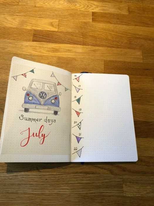 18 Creative Bullet Journal Pages For July