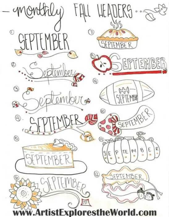 18 September And Fall Bullet Journal Ideas