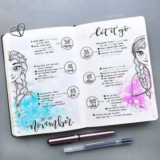 28 Beautiful Disney Bullet Journal Page Ideas And Spreads