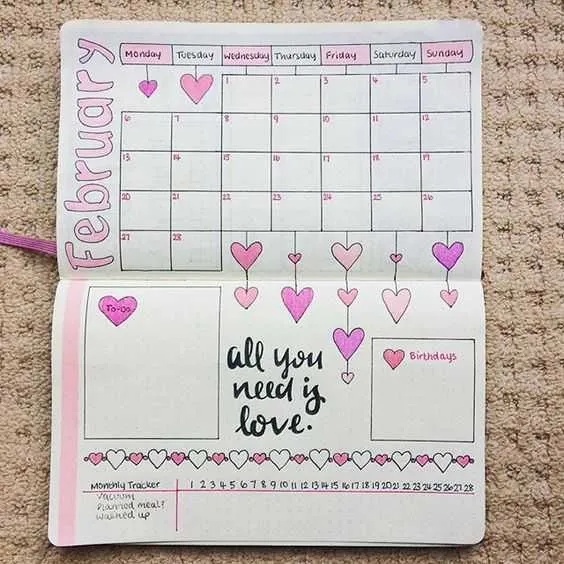 20 February Bujo Ideas With Florals And More