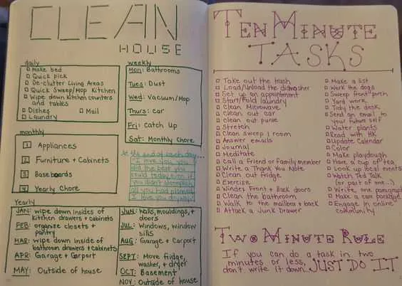 17 Bullet Journal Cleaning Pages And Layouts That Will Help You Win At ...