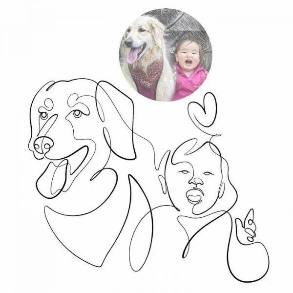 30 Custom One-Line Drawings That Capture Happiness