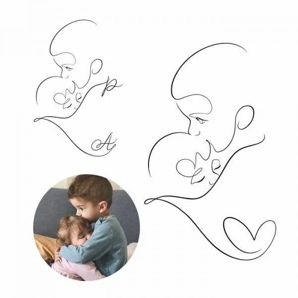 30 Custom One-Line Drawings That Capture Happiness