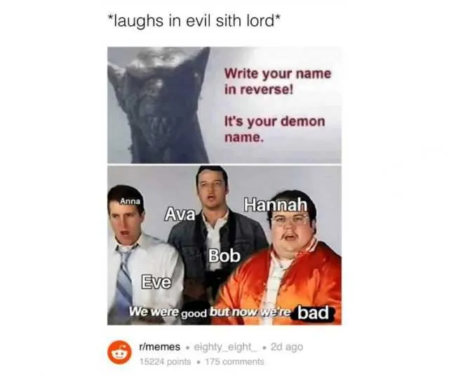 Demon Name Memes - Happy Sundays | The Funny Beaver