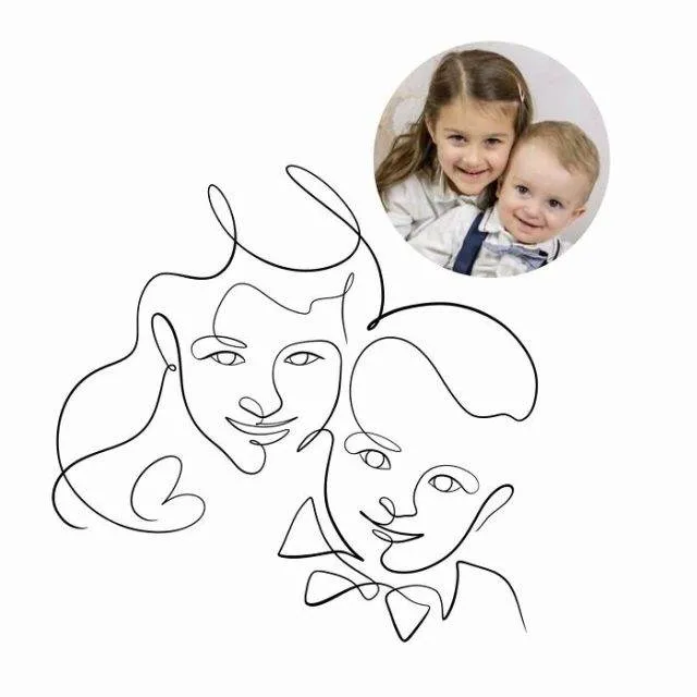 30 Custom One-Line Drawings That Capture Happiness