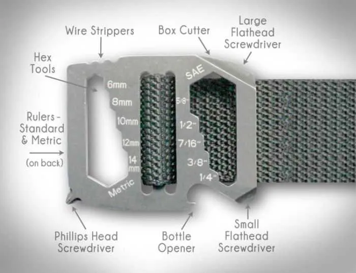 Kool Tool Belt - Belt Buckle With 9 Different Tools