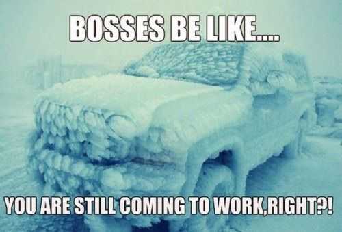 Snow Work Memes Bosses Be Like...you're Still Coming To Work, Right?