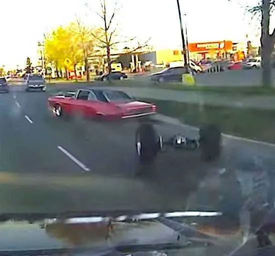 Dodge Dart Falls Apart While Attempting To Show Off