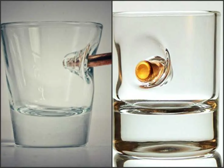 Bulletproof Shot Glass - Handmade Shot Glass Made With Real Bullets