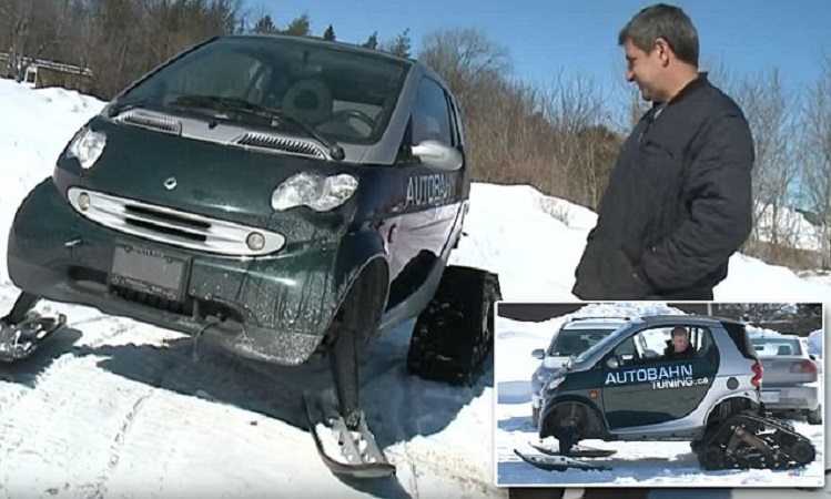 This Canadian Turned A Smart Car Into A Snowmobile