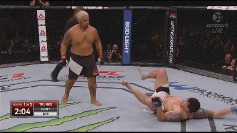 UFC Fight Night 85 - Mark Hunt Knocks Out Frank Mir - Then Walks Off ...
